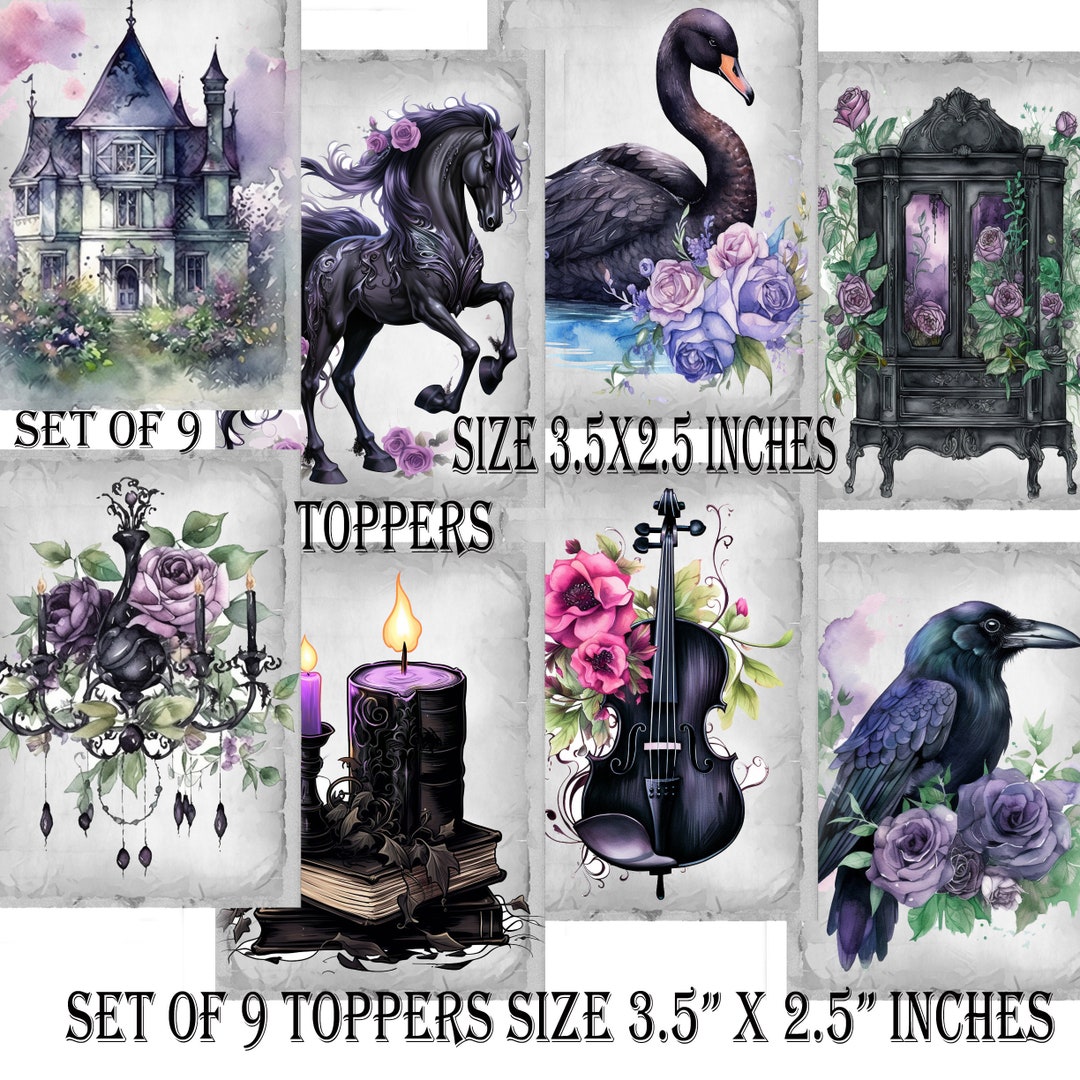 Goth Card Toppers for Card Making Scrapbook Journals Signature - Etsy