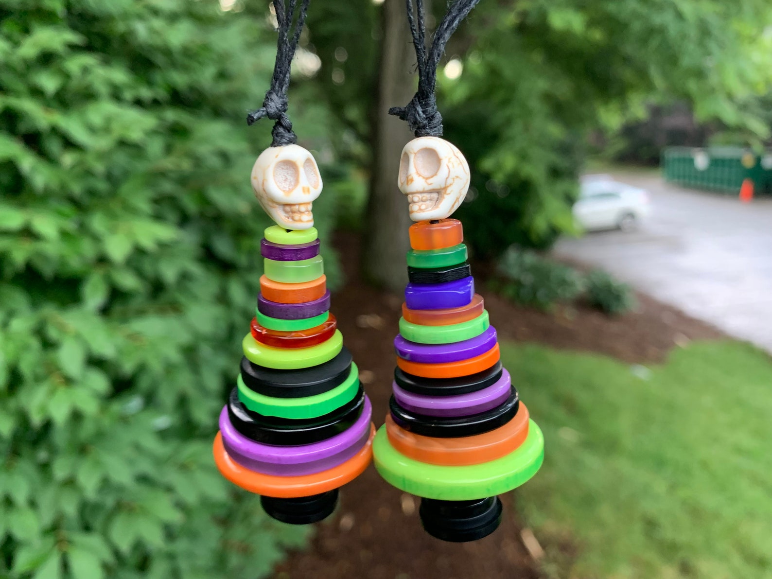 Halloween Themed Button Tree Ornament With Skull Topper - Etsy