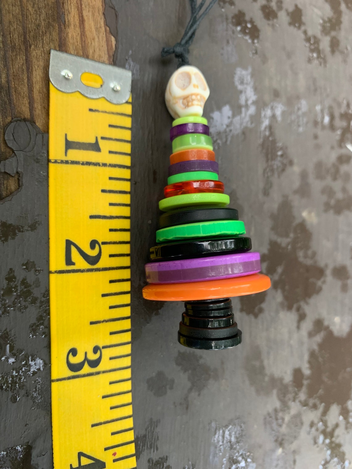 Halloween Themed Button Tree Ornament With Skull Topper - Etsy