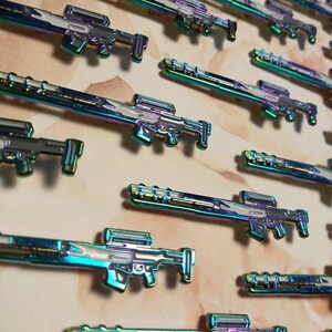 Rainbow Gun Enamel Pin, Sniper, Videogame Pin, Rainbow Metal - Etsy