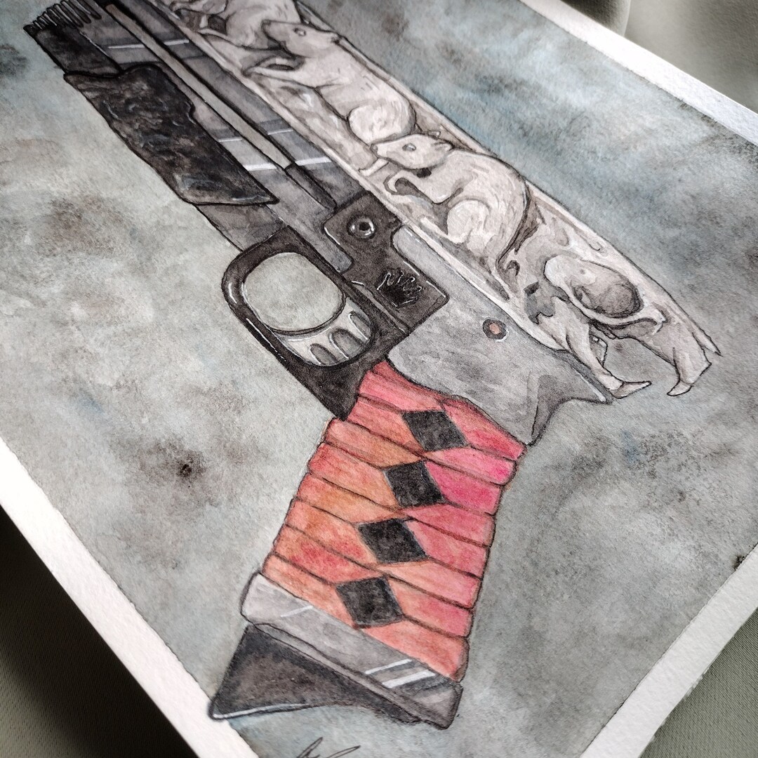 Watercolor Rat King Gun Art Print, D2, Videogame Art, Rat, Watercolor ...