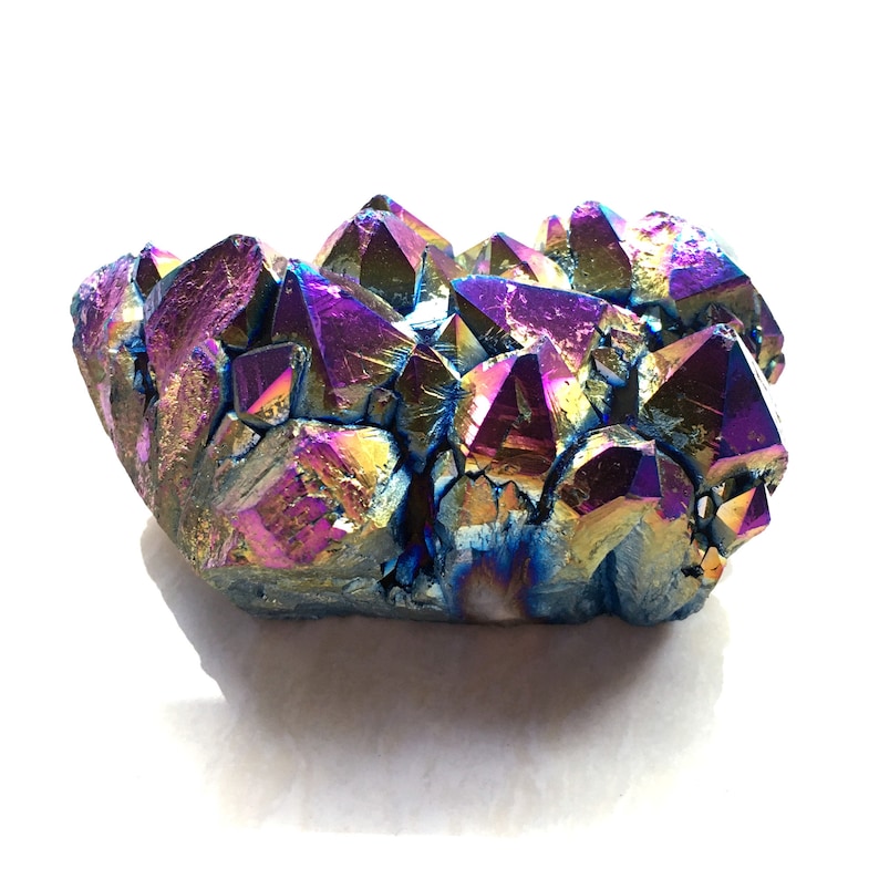 Unique Titanium Coated Rainbow Quartz Geode Cluster Specimen - Etsy