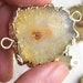 Mystical Yellow Geode Slice Druzy Crystal Gemstone With 24k ...