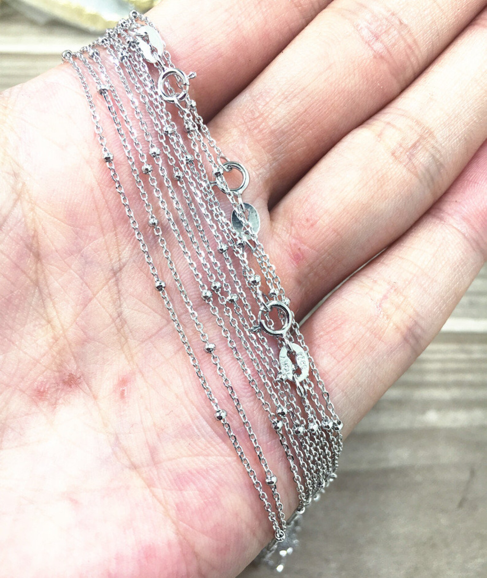 925 Sterling Silver Ball Chain Necklaces 18 Inches Bulk 5 | Etsy