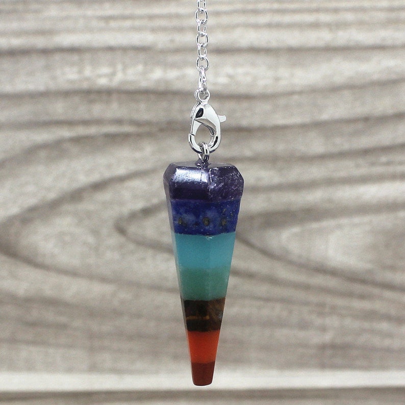 Chakra Point Pendulum Pendant 7 Chakra Chakra Gemstone - Etsy