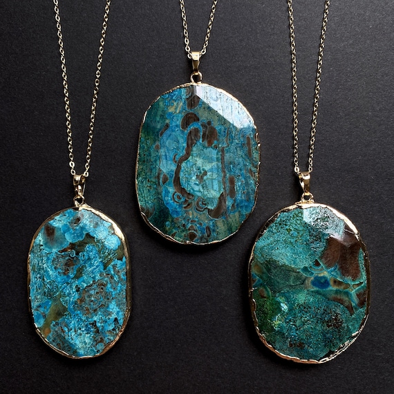 Beautiful Natural Stone Blue Impression Jasper Pendant - Etsy