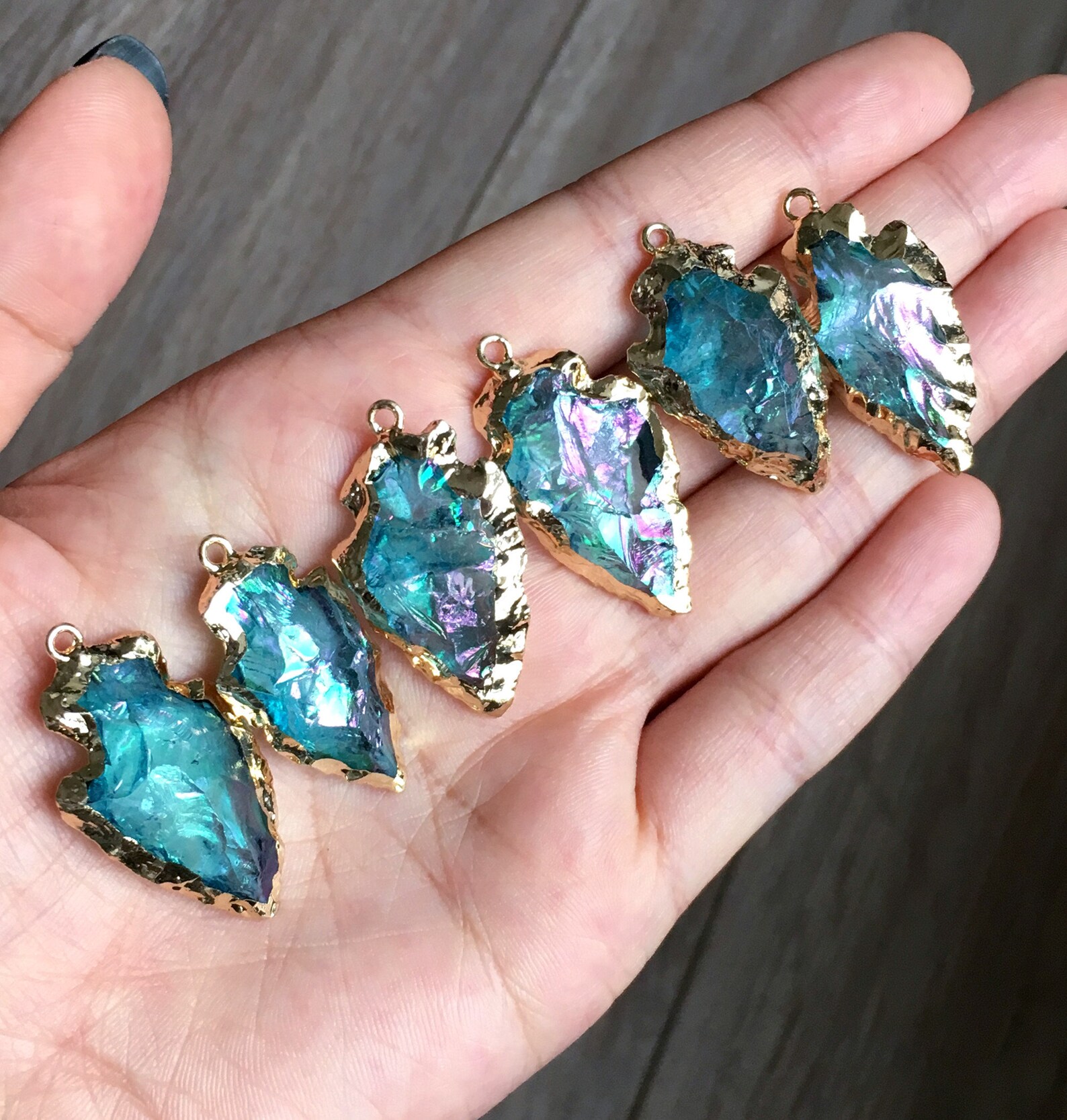 Summer Color - Aqua Blue Crystal Quartz Arrowhead Arrow Head Pendant ...