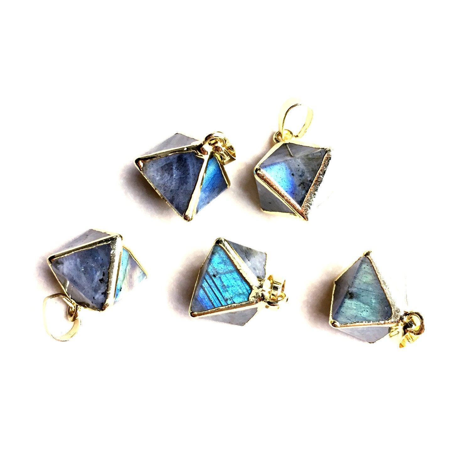 Natural Labradorite Stone Dice Pendant Rose Quartz Opalite - Etsy