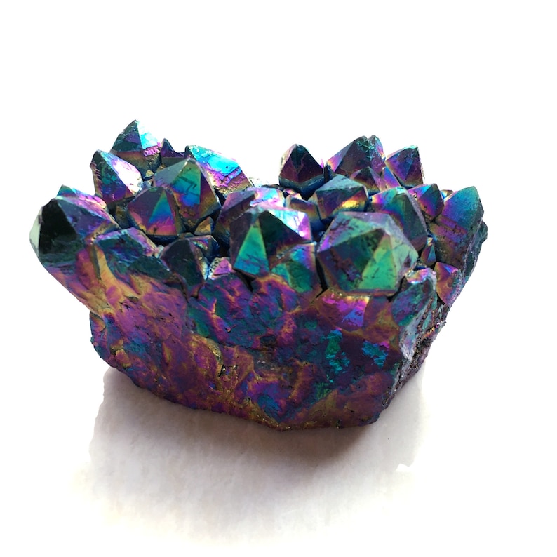 Unique Titanium Coated Rainbow Quartz Geode Cluster Specimen - Etsy