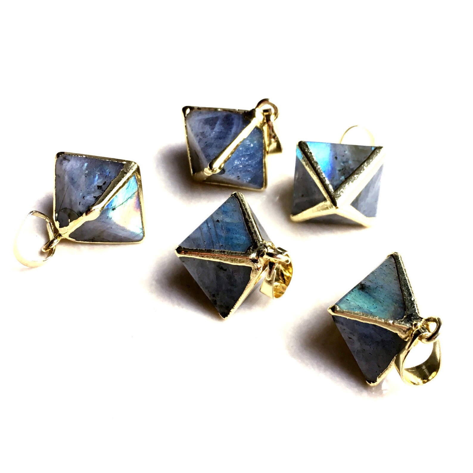 Natural Labradorite Stone Dice Pendant Rose Quartz Opalite - Etsy