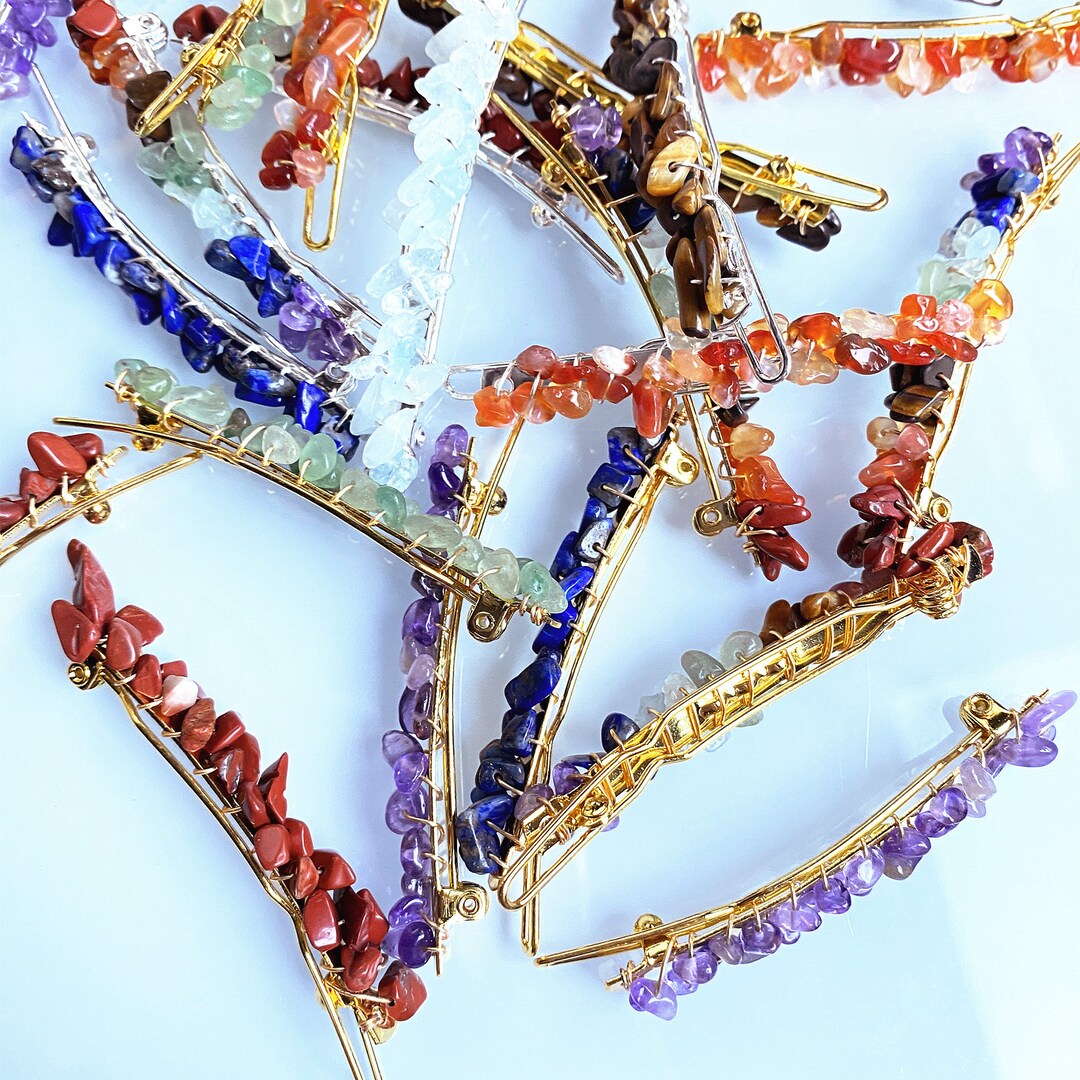 Wholesale Natural Healing Crystal Gemstone Hair Clip, Crystal Hair ...