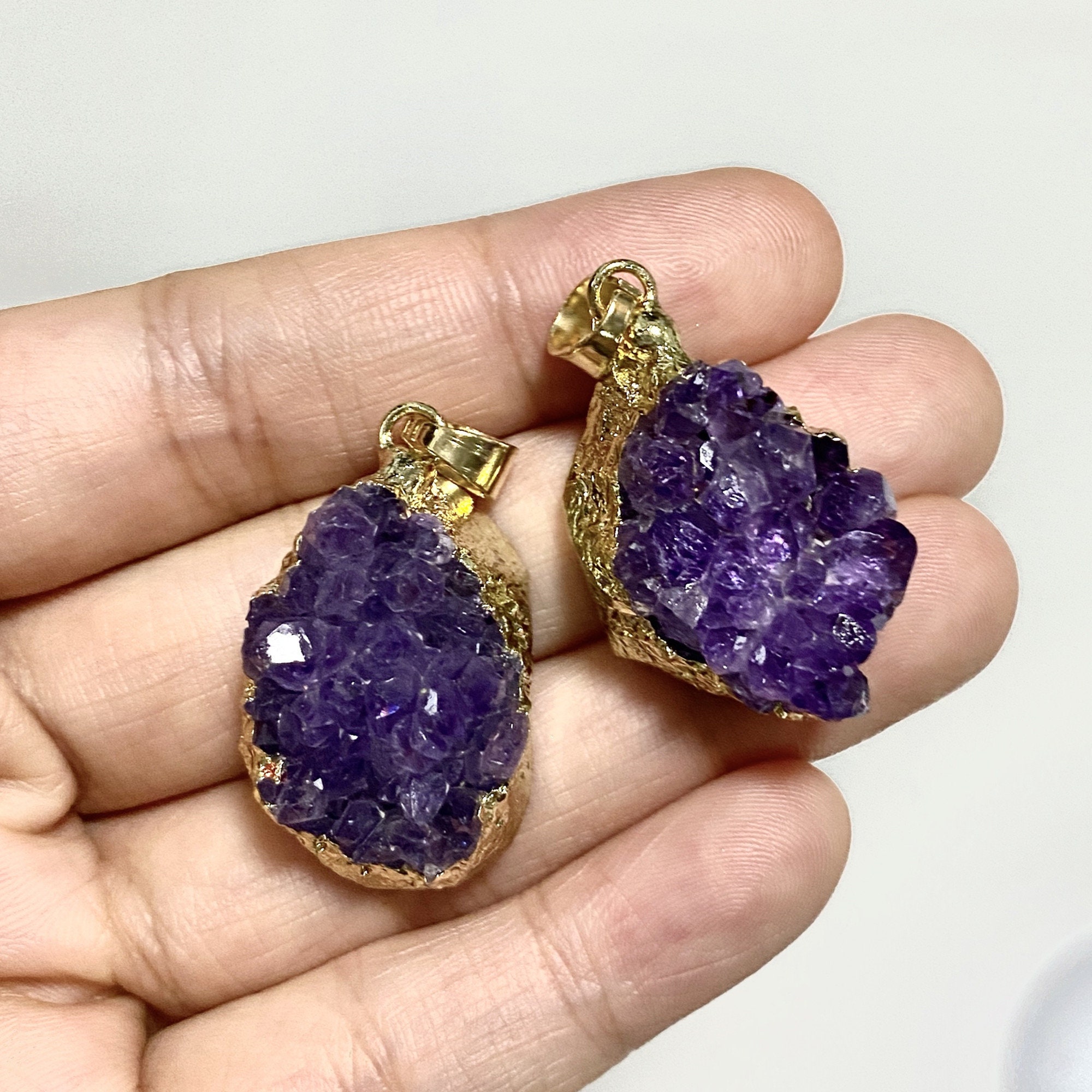 Raw Dark Amethyst, Gold Amethyst Druzy, Natural Amethyst Cluster Druzy ...