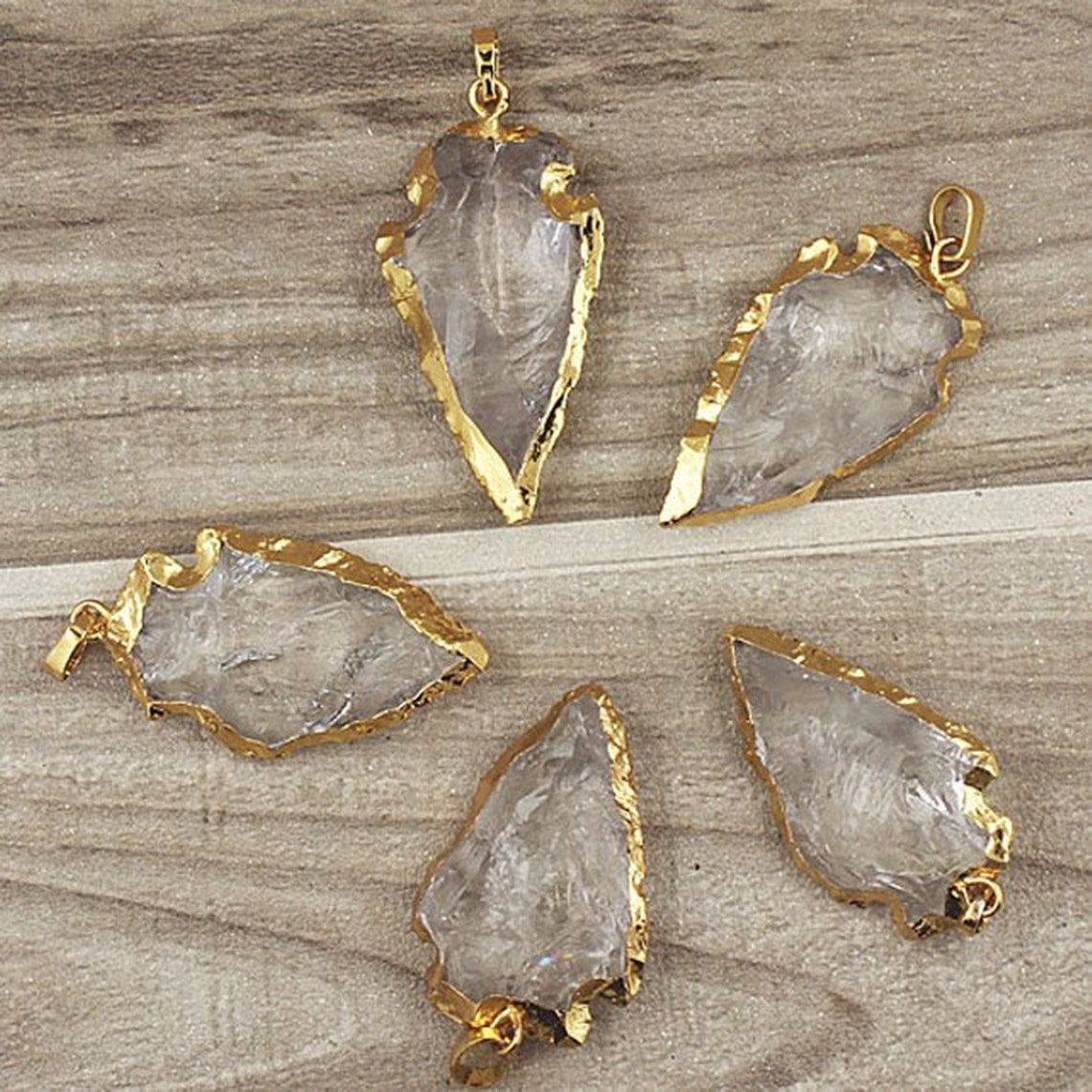 SALE Rock Crystal Quartz Arrowhead Arrow Head Pendant Charm | Etsy