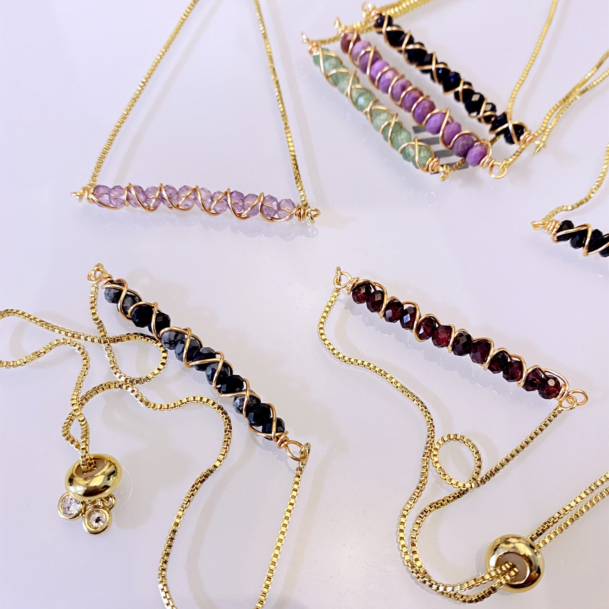 Gemstone Beaded Chain Bracelet Healing Crystal Quartz | Etsy