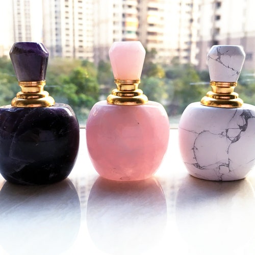 Large Natural Gemstone Healing Crystal Quartz Perfume Bottle - Etsy