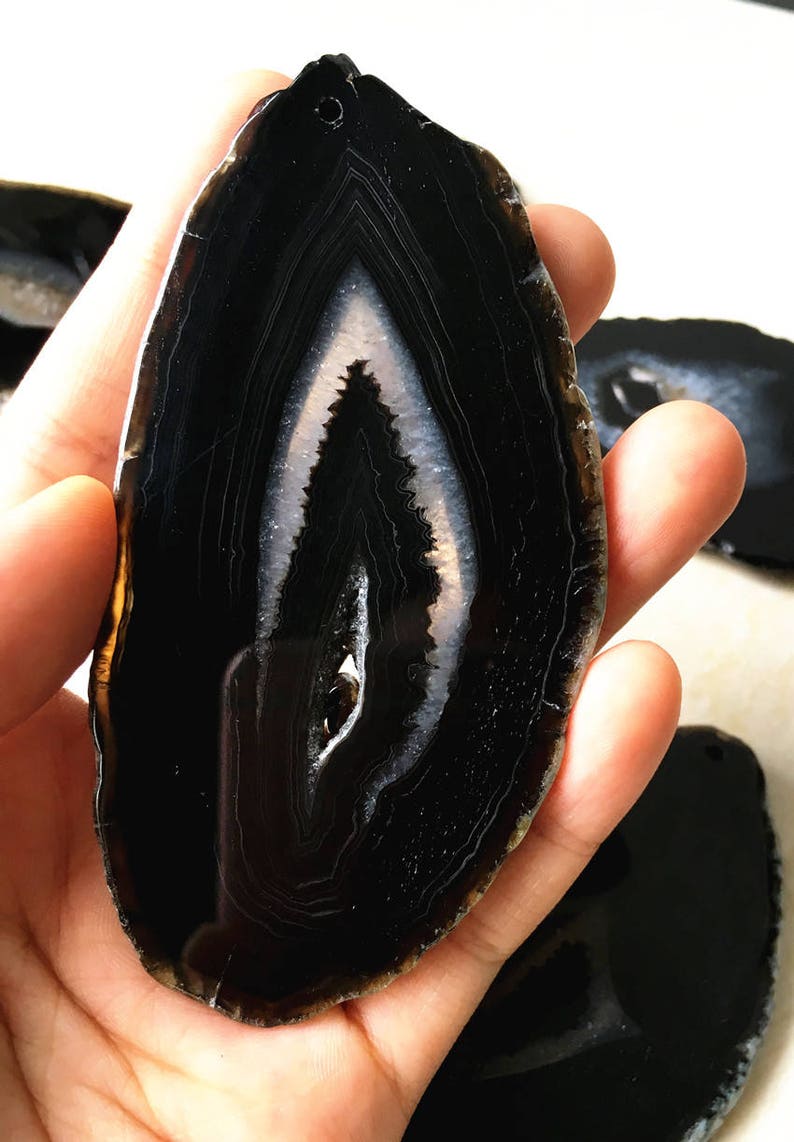 WHOLESALE Black Agate Geode Slice Druzy Drusy Druzzy Agate | Etsy