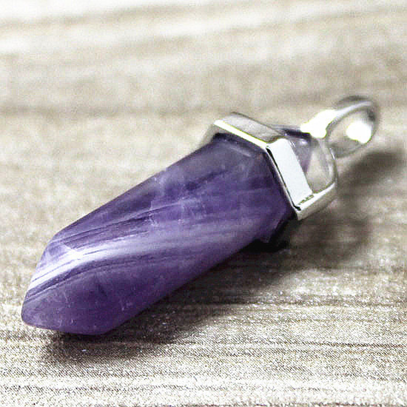 Polished Natural Amethyst Point Pendant, Crystal Quartz Druzy Pendant ...