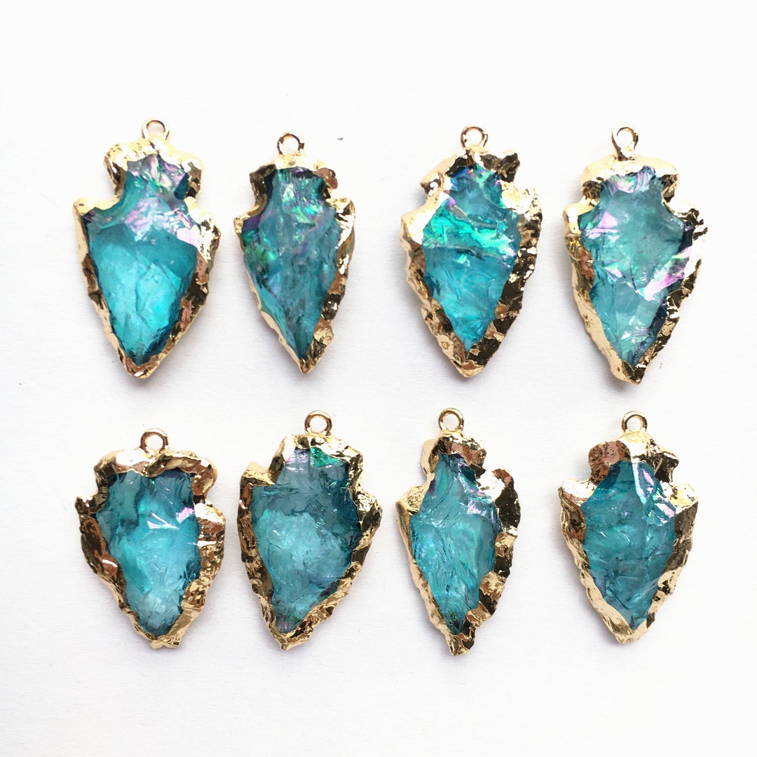 Summer Color - Aqua Blue Crystal Quartz Arrowhead Arrow Head Pendant ...
