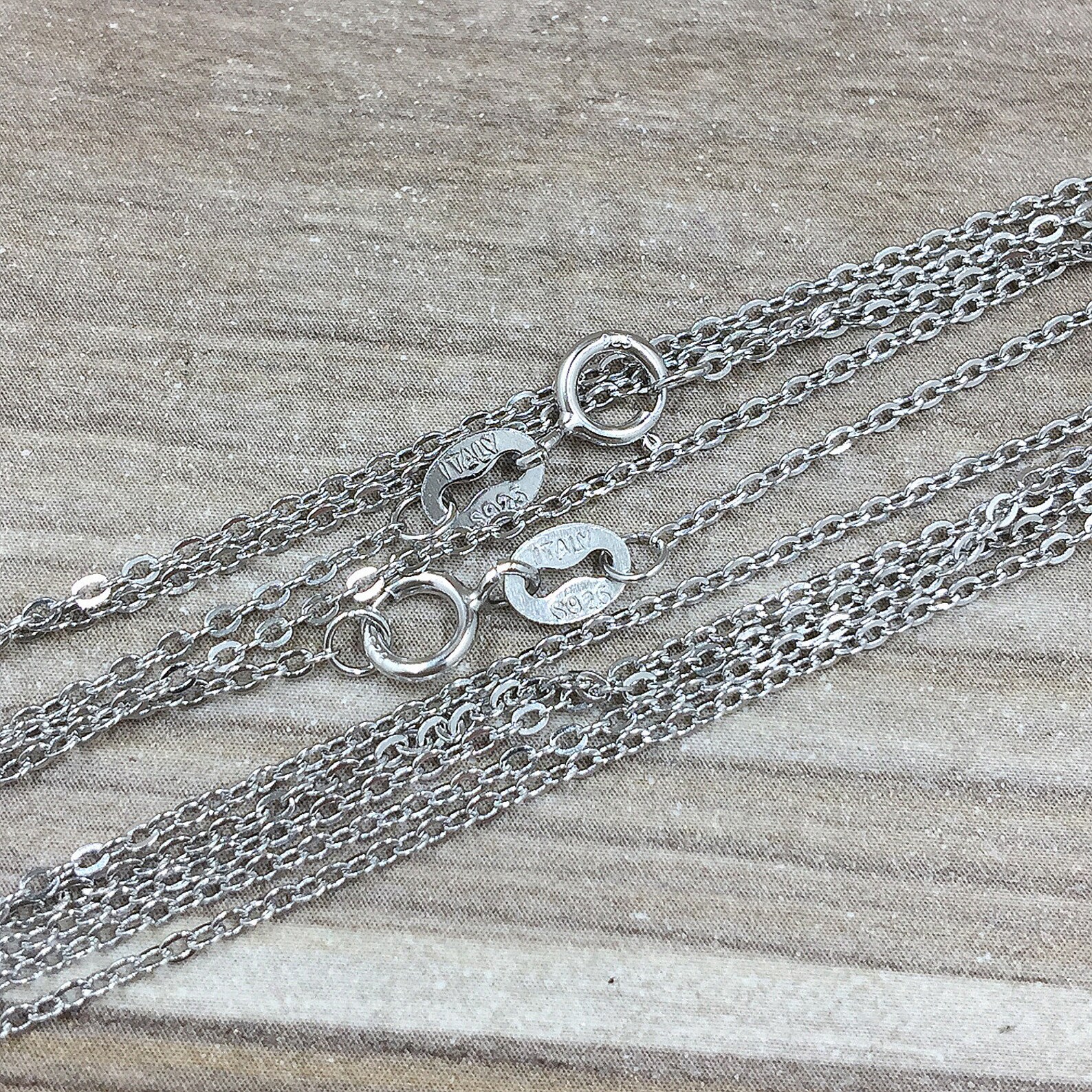 925 Sterling Silver Chain Necklaces 18 Inches Bulk 5 Finished - Etsy