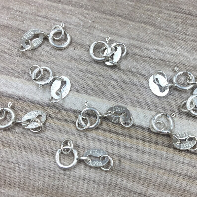 5mm 925 Sterling Silver Spring Ring Closures and 3mm Open Jump | Etsy