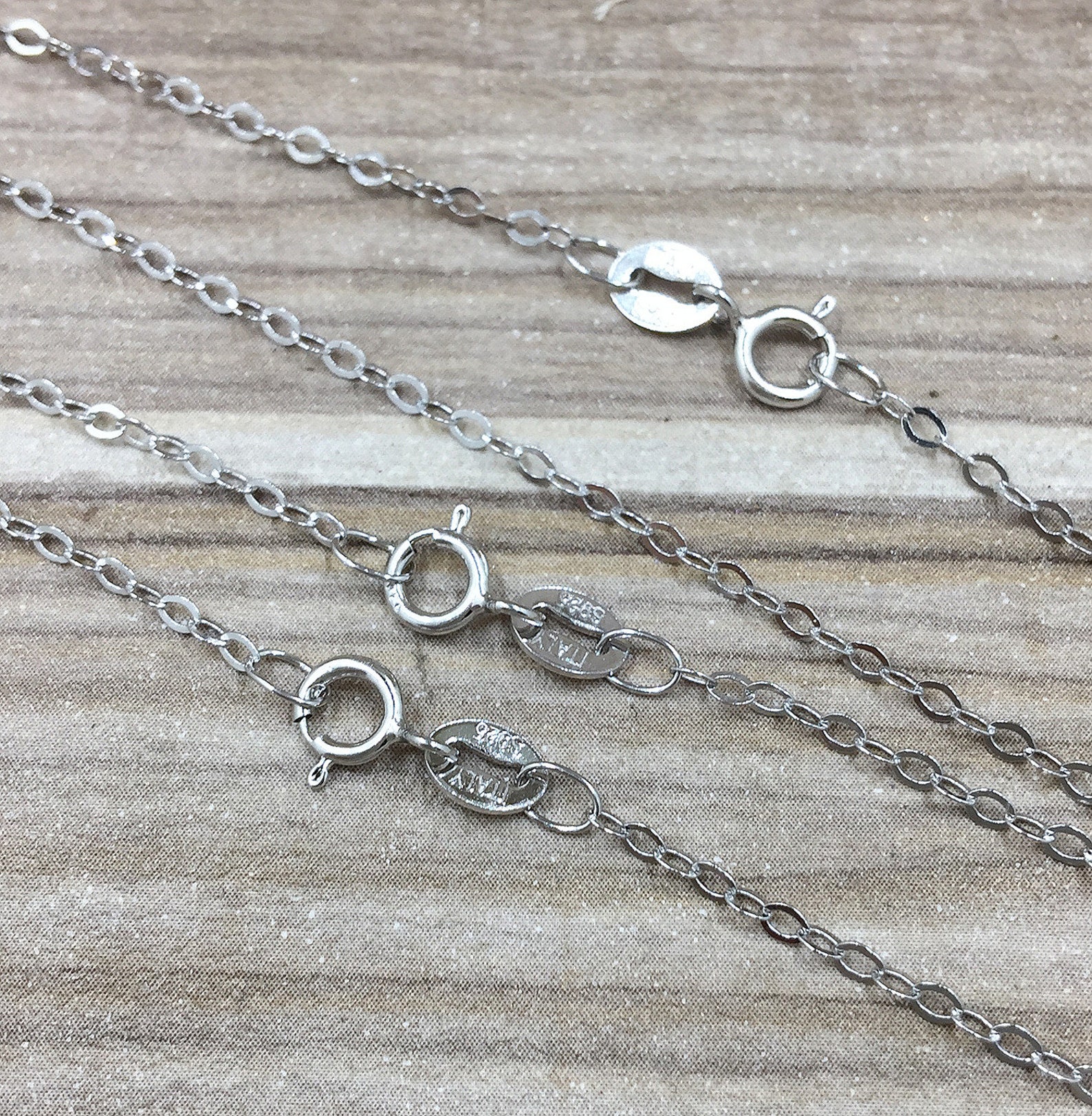 925 Sterling Silver Chain Necklaces 18 Inches Bulk 5 Finished - Etsy