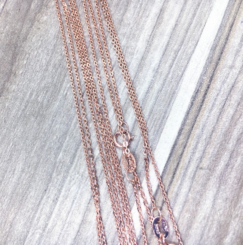925 Sterling Silver Chain Necklaces 18 inches with Gold | Etsy