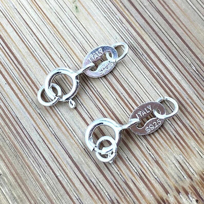 5mm 925 Sterling Silver Spring Ring Closures and 3mm Open Jump - Etsy