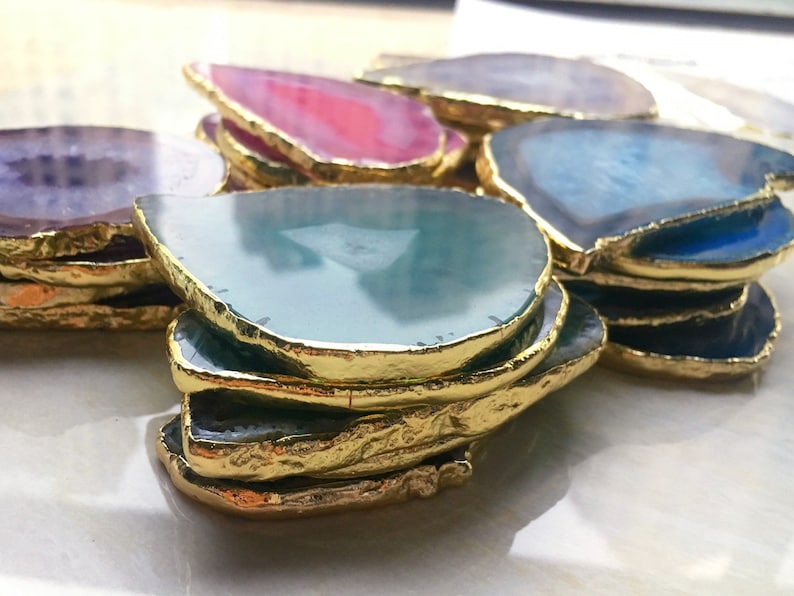 Agate Geode Slice Large Geode Agate Slice Druzy With Gold - Etsy Australia