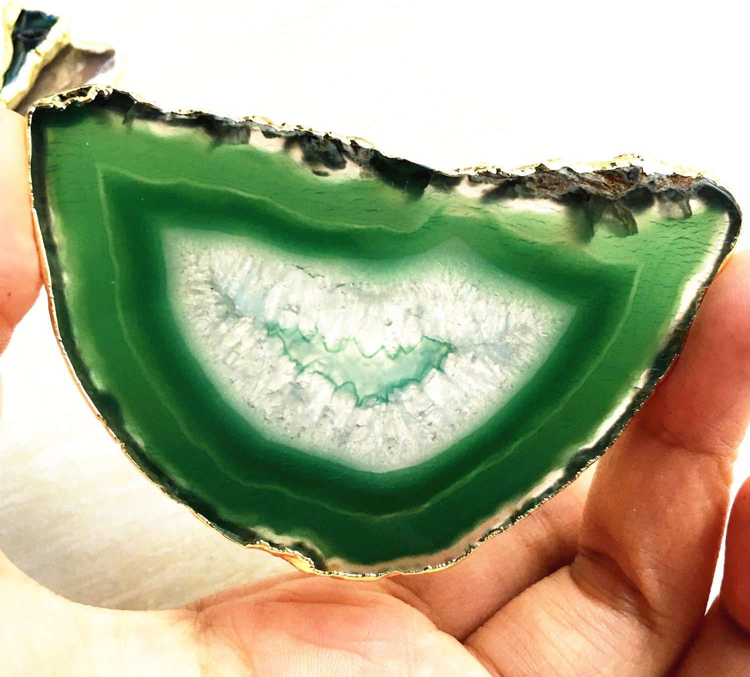 Agate Geode Slice Large Geode Agate Slice Druzy With Gold | Etsy