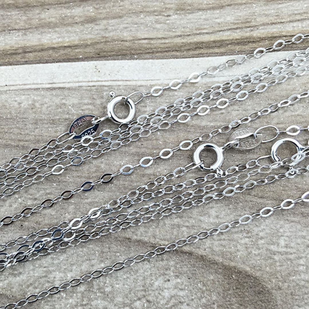 925 Sterling Silver Chain Necklaces 18 Inches, Bulk 5 Finished Chain ...