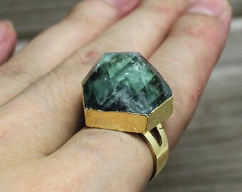 Rainbow Fluorite Ring - Etsy