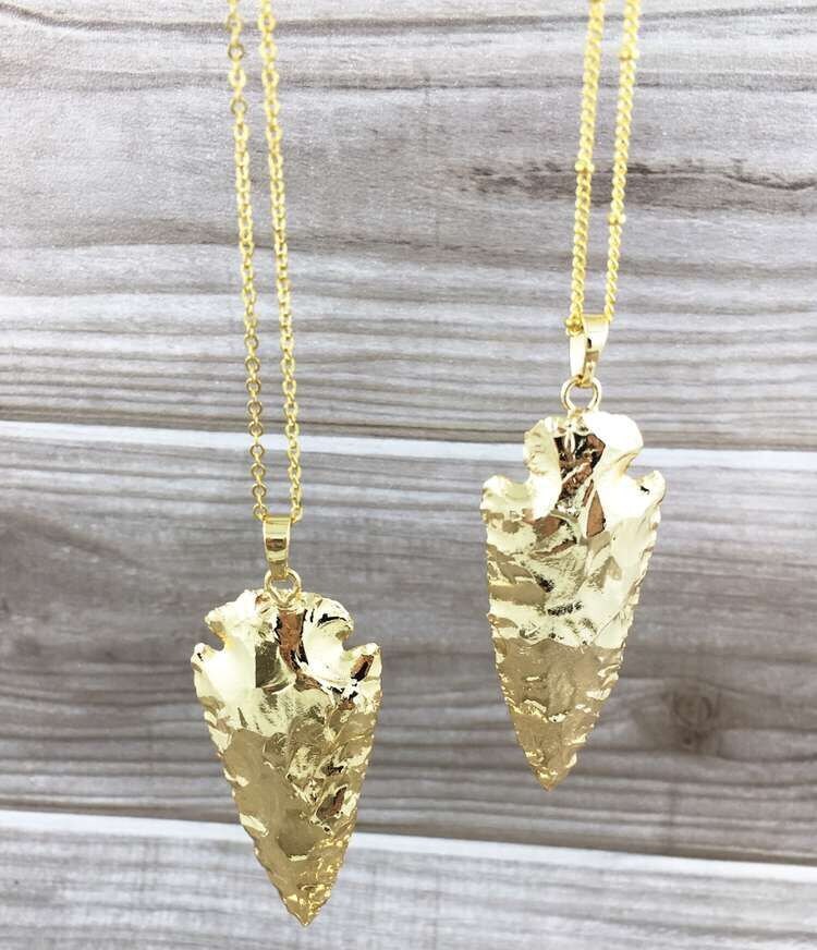 Full Gold Plated Arrowheads Arrow Head Pendant Charm S8_B47 | Etsy