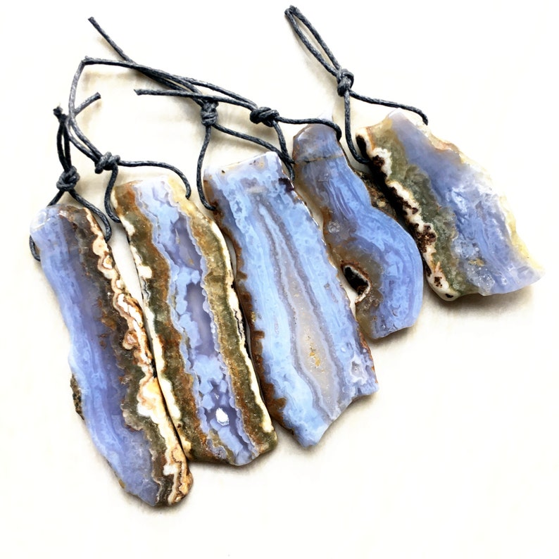 Natural Raw Blue Lace Agate Slice Crystal Quartz Gemstone - Etsy
