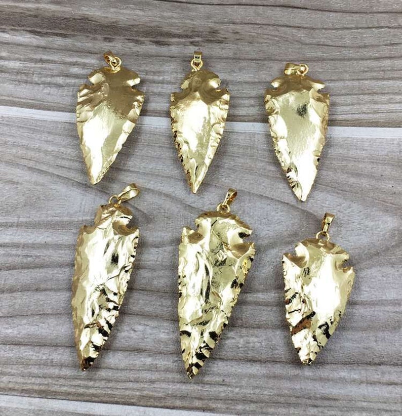 Full Gold Plated Arrowheads Arrow Head Pendant Charm S8_B47 | Etsy
