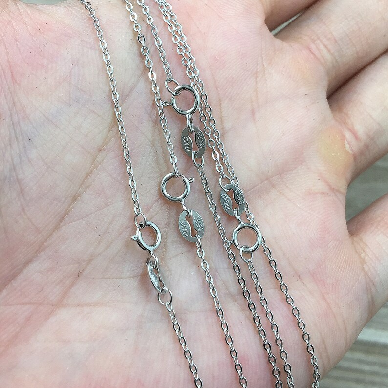 925 Sterling Silver Chain Necklaces 18 Inches Bulk 5 Finished - Etsy