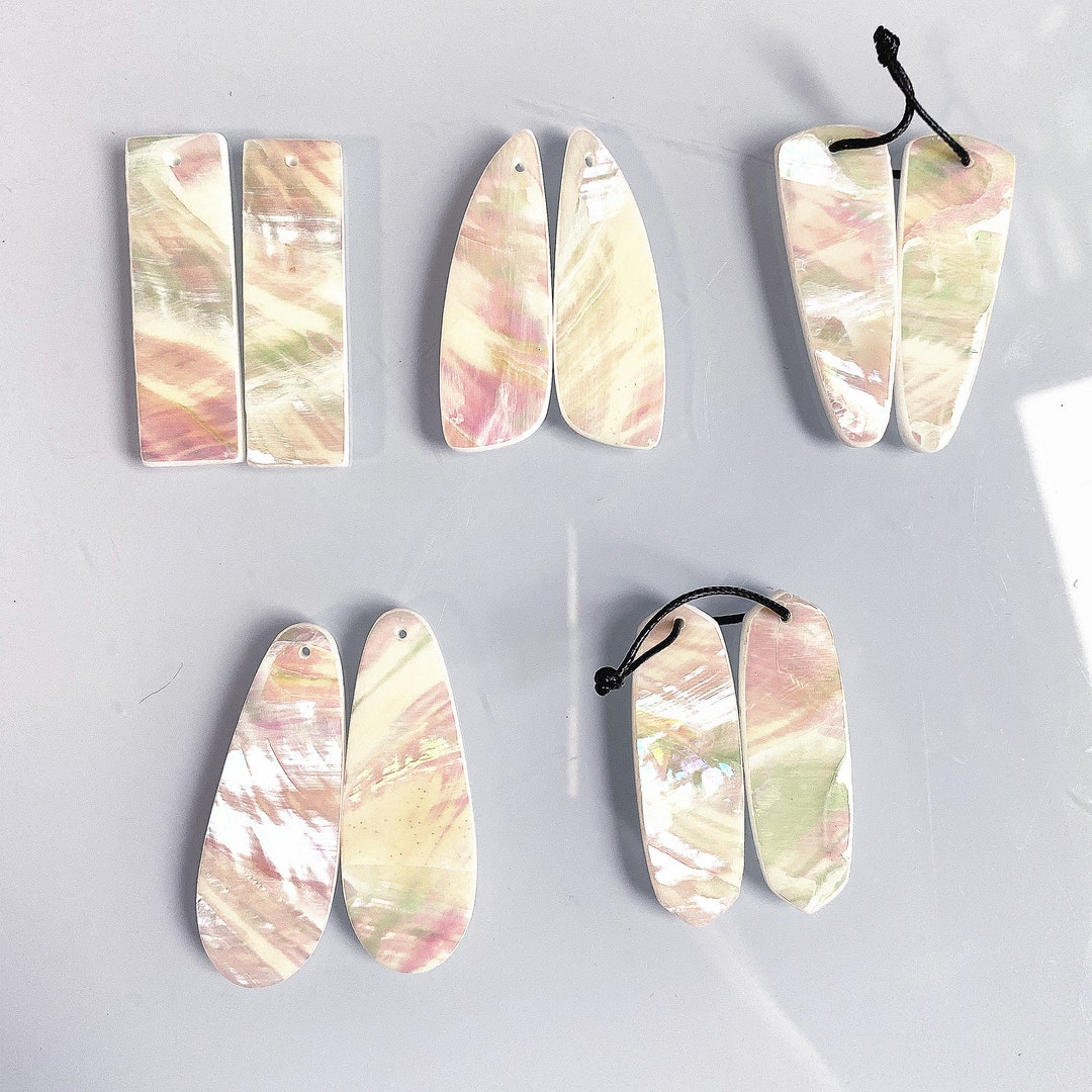 5 Geometric Shaped White Shell for Choose - Natural White Shell Slice ...