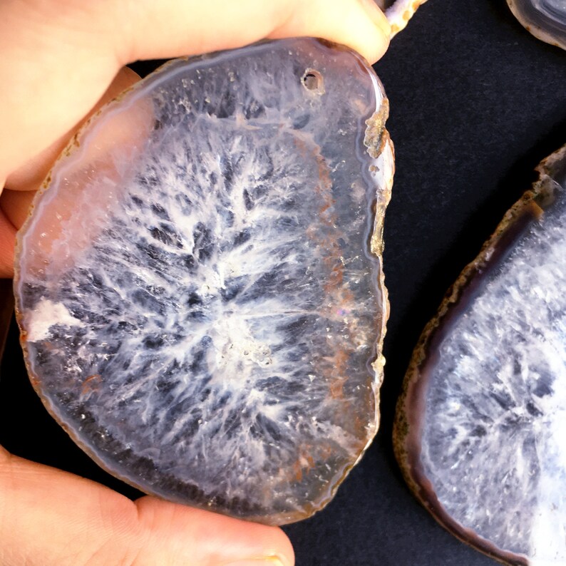 WHOLESALE Natural Grey White Agate Geode Slice Druzy Drusy | Etsy