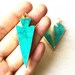 Blue Turquoise Arrowhead Pendant // Gold Turquoise Necklace ...