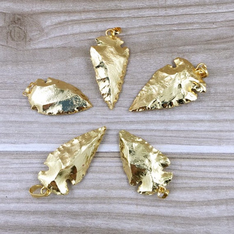 Full Gold Plated Arrowheads Arrow Head Pendant Charm S8_B47 | Etsy