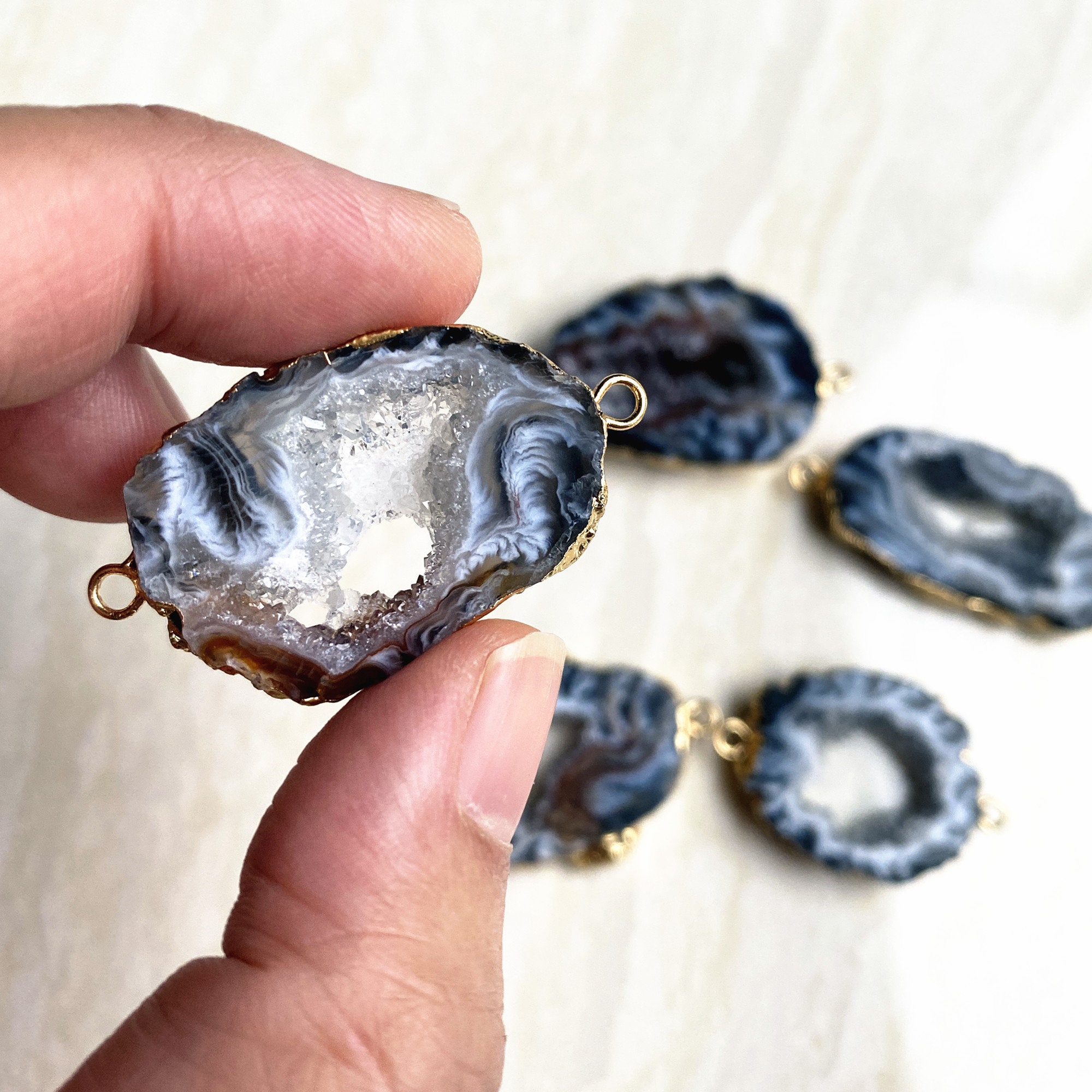 Agate Druzy Occo Geode Slice BEAUTIFUL agates crystalized with | Etsy