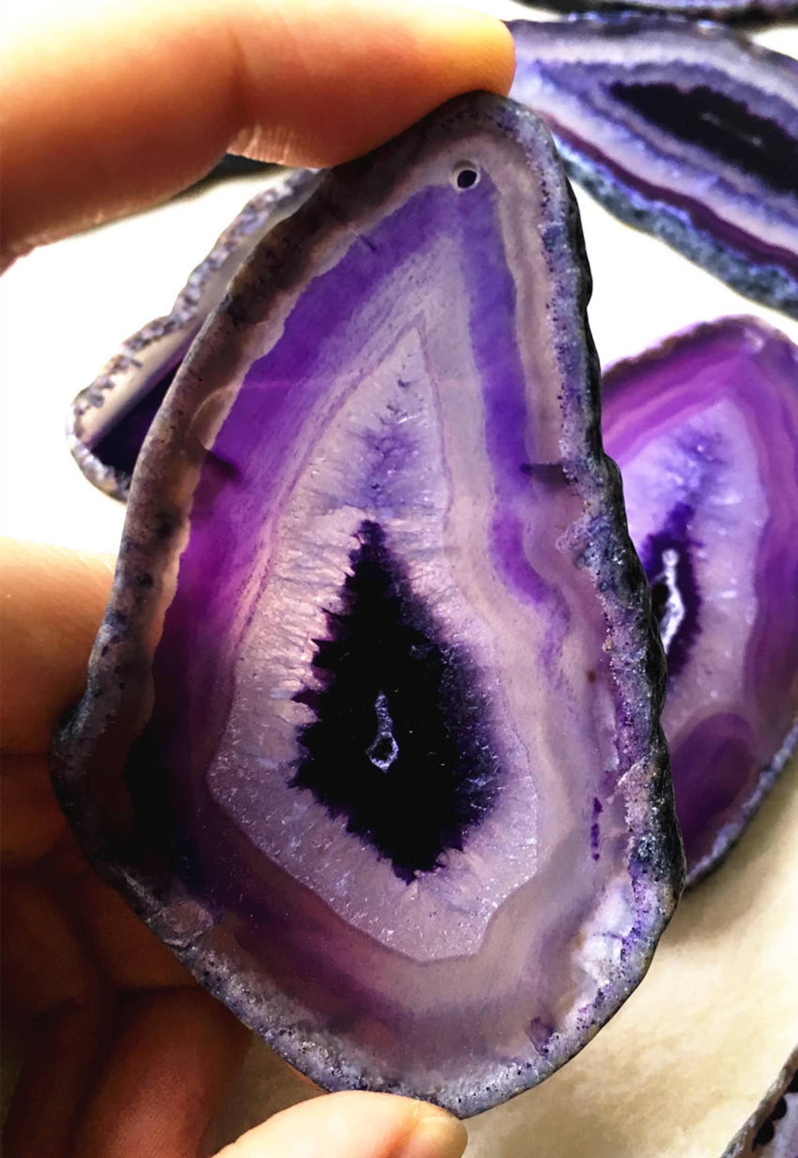 WHOLESALE Purple Agate Geode Slice Druzy - Drusy Druzzy Agate Slice ...