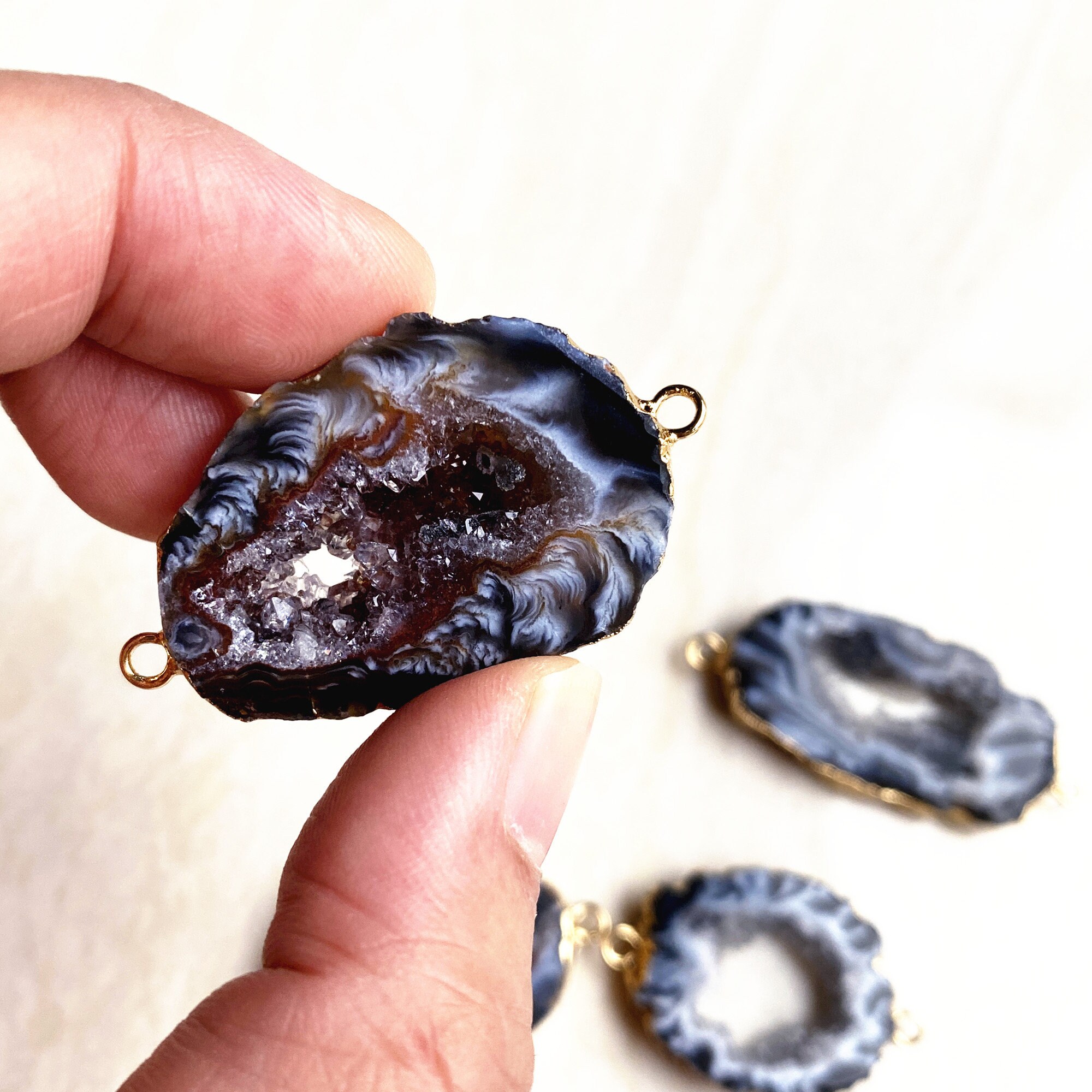 Agate Druzy Occo Geode Slice BEAUTIFUL agates crystalized with | Etsy