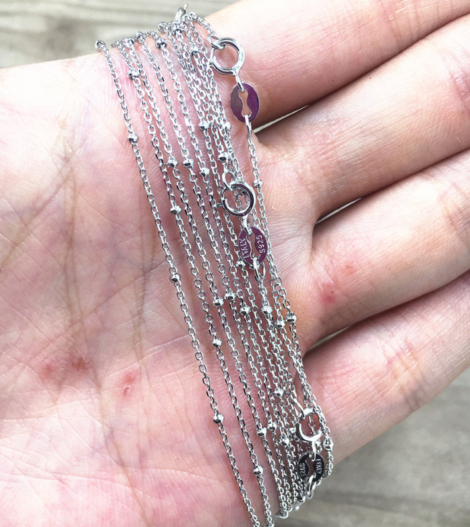 925 Sterling Silver Ball Chain Necklaces 18 Inches Bulk 5 | Etsy