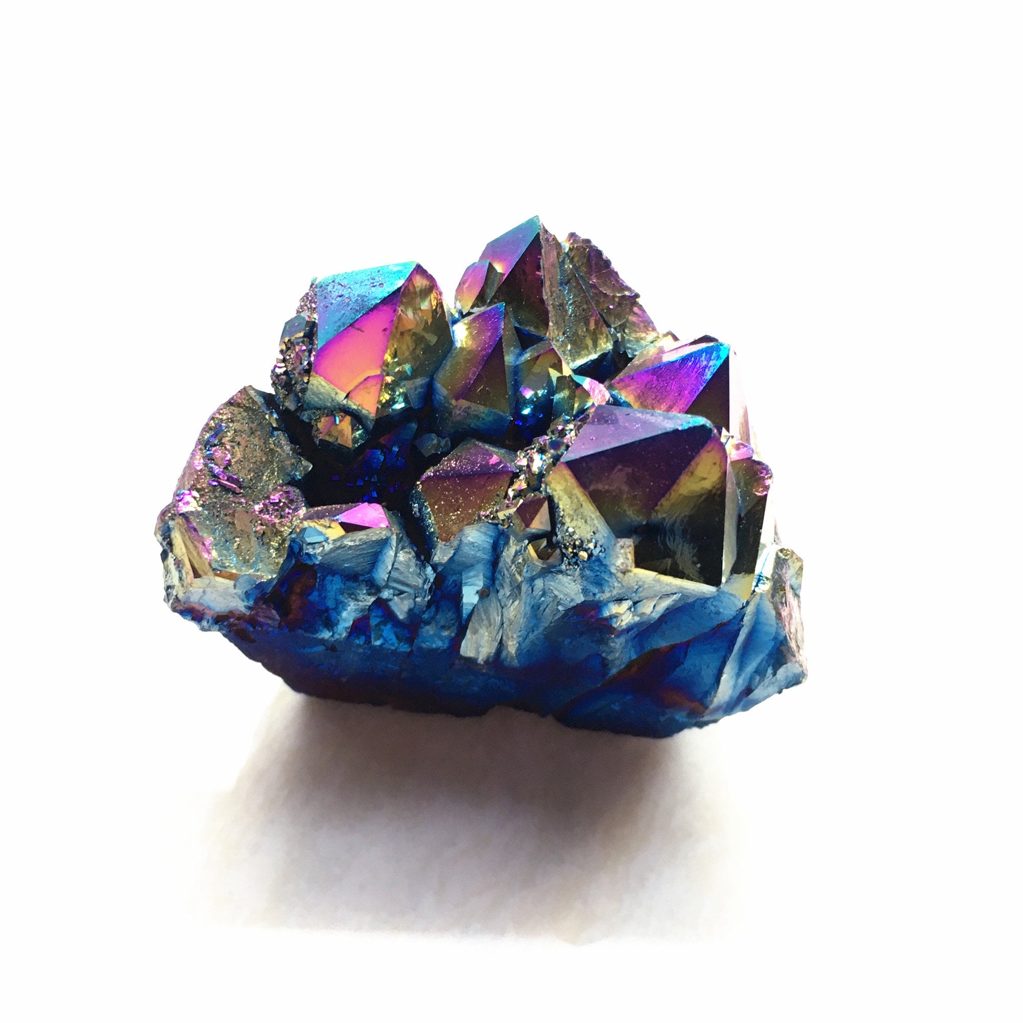 Unique Titanium Coated Rainbow Quartz Geode Cluster Specimen Stone ...