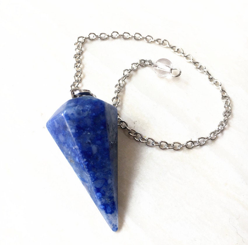 Blue Aventurine Point Pendulum Pendant Healing Crystal | Etsy