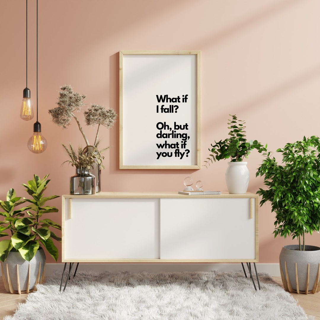 What If I Fall What If You Fly Printable Art, Minimalistic Art Print ...