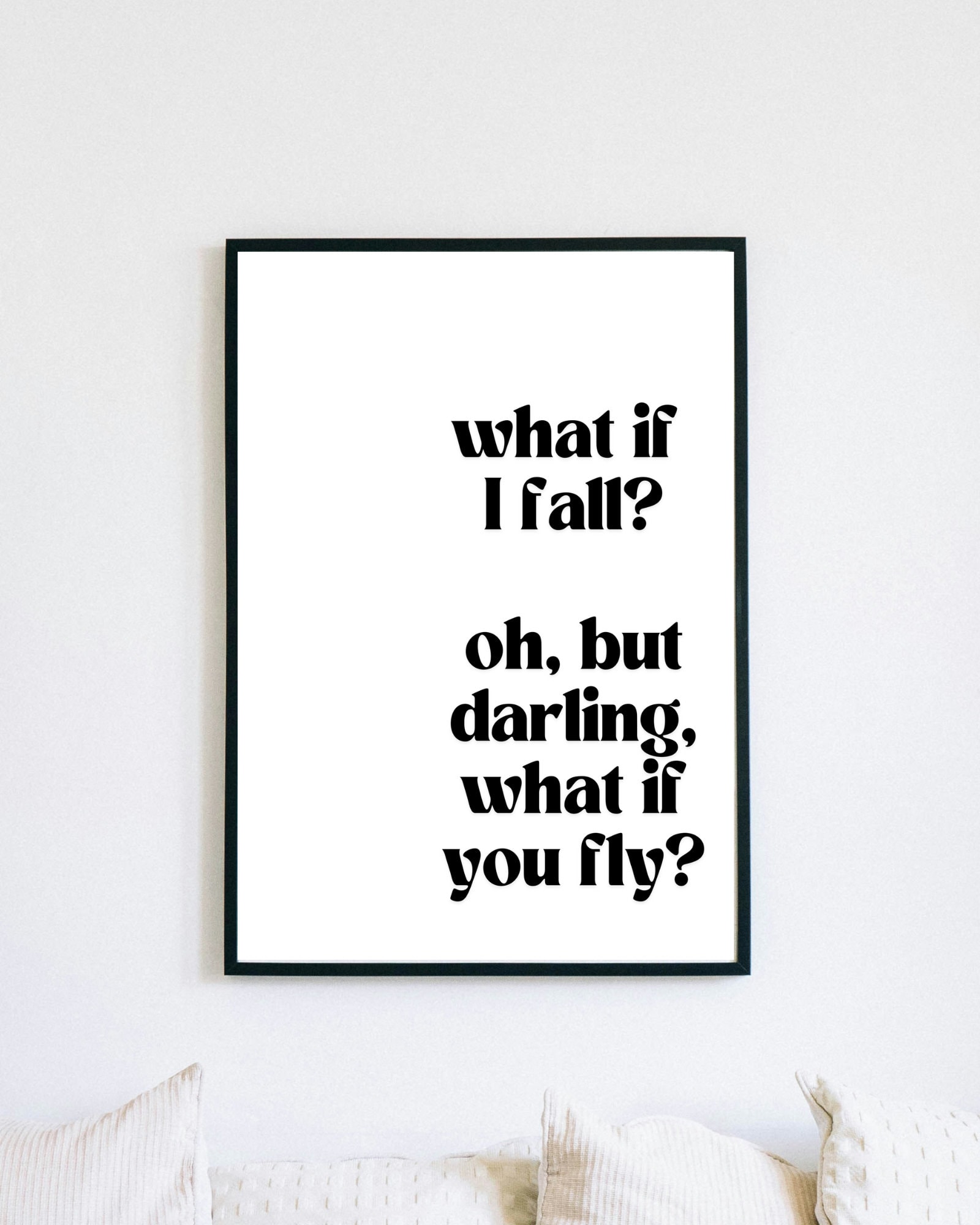 What If I Fall What If You Fly Printable Art, Minimalistic Art Print ...
