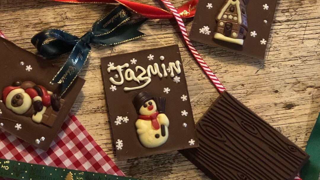 Personalised Christmas Chocolate Bar Milk Chocolate Slab 10 X - Etsy UK