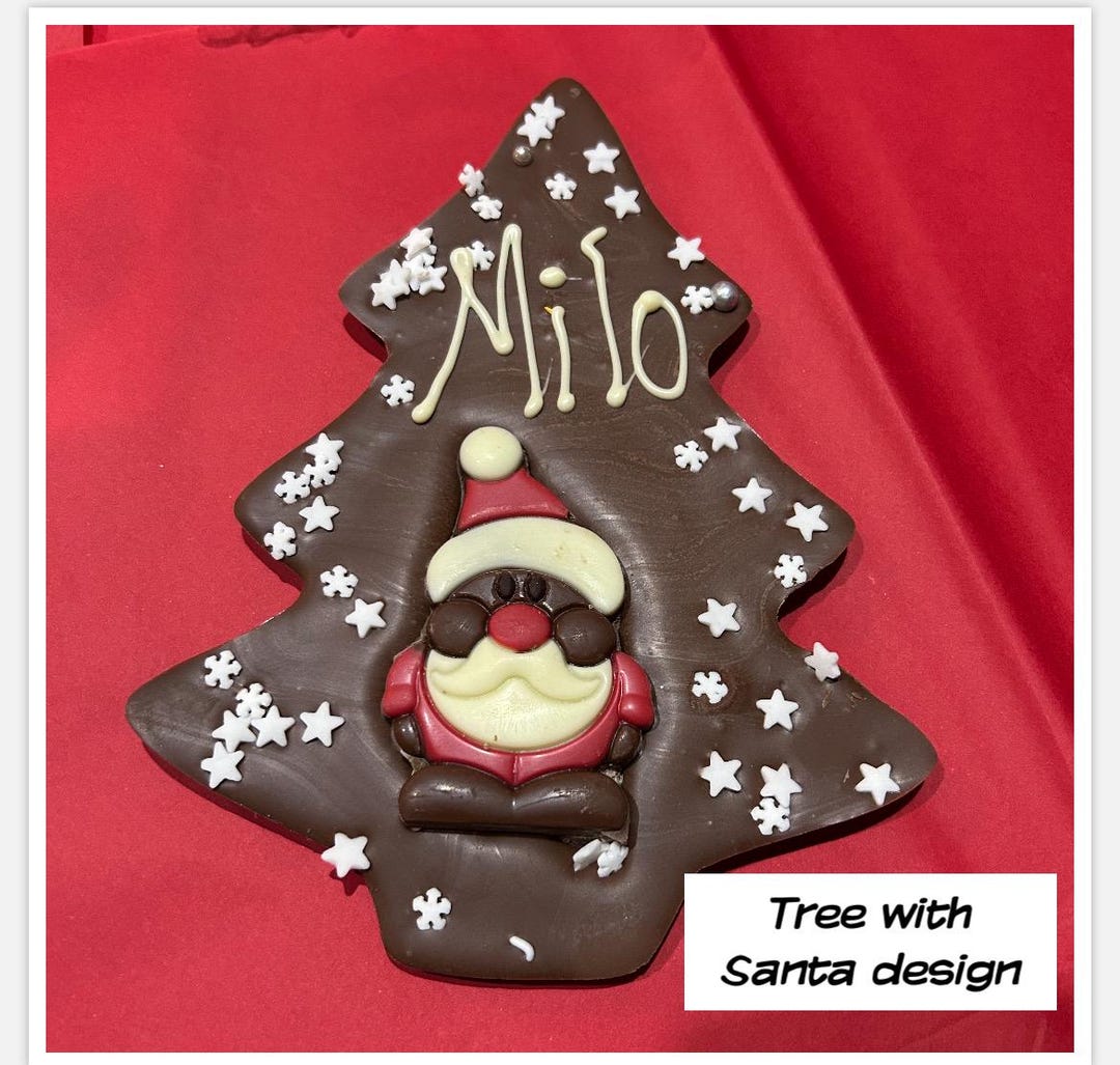 Personalised Christmas Chocolate Slab Santa Reindeer Snowman Tree ...
