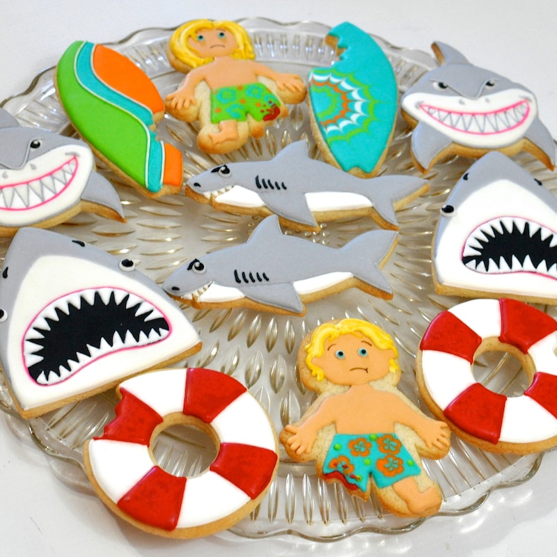 Shark Sugar Cookies - Etsy